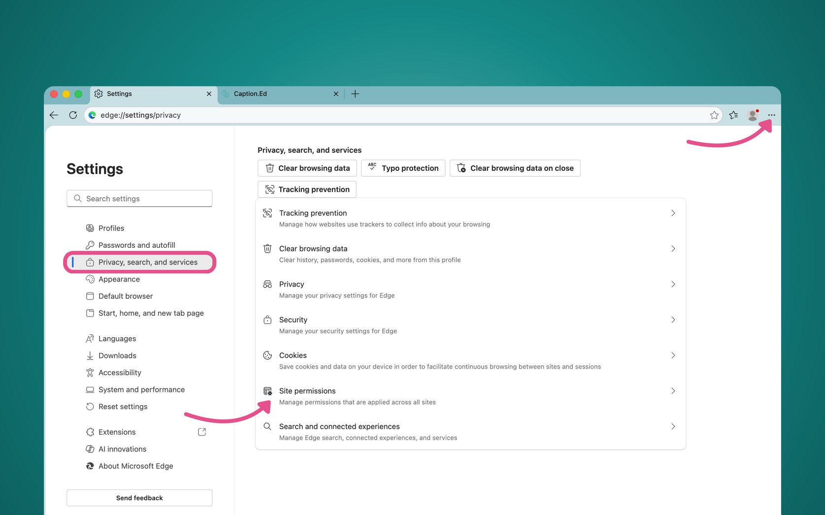Browser Permissions for Caption.Ed